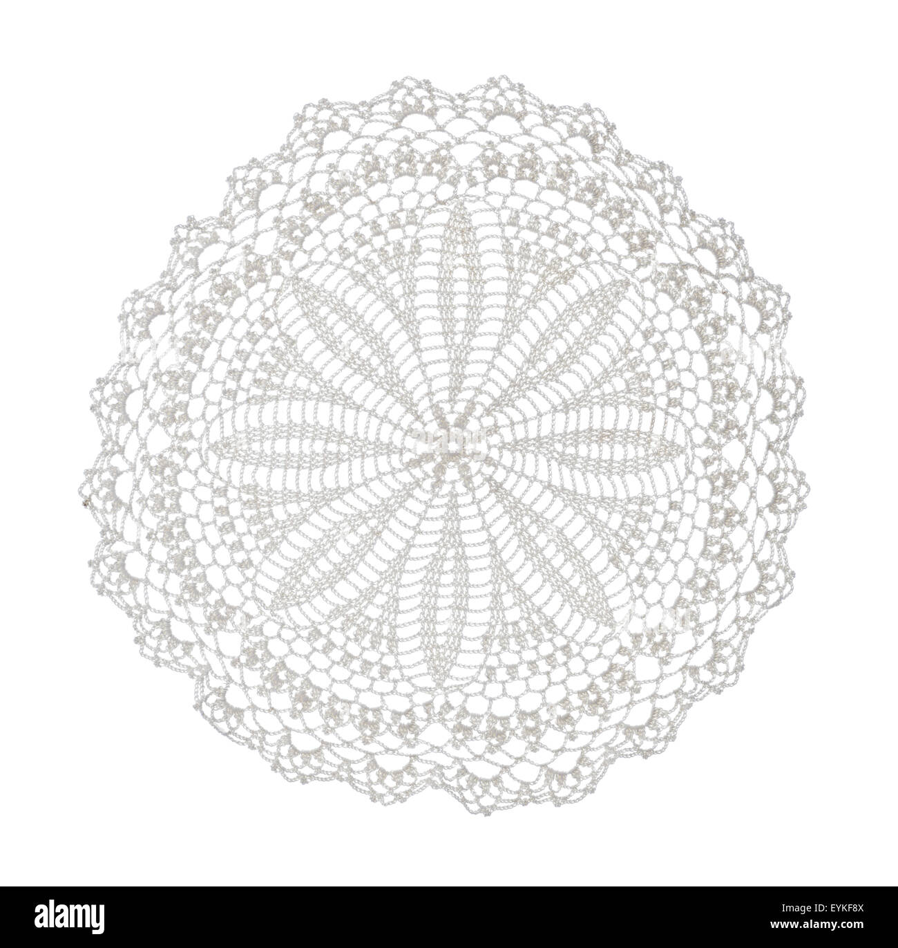White lace doily before background as a cut out Stock Photo - Alamy