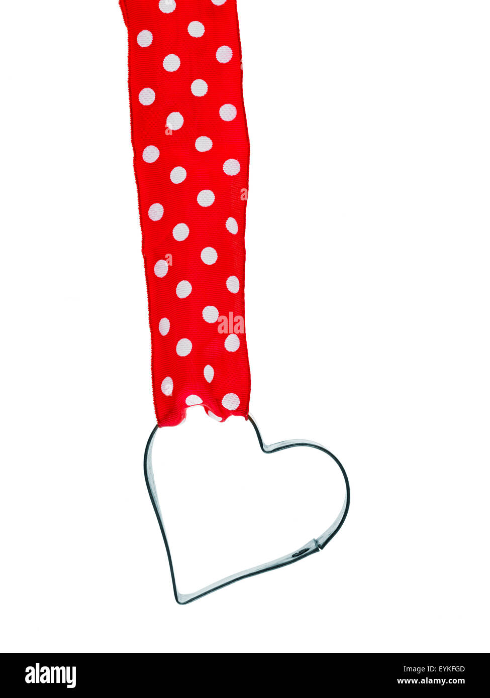 black heart from metal on white with red tape Stock Photo - Alamy