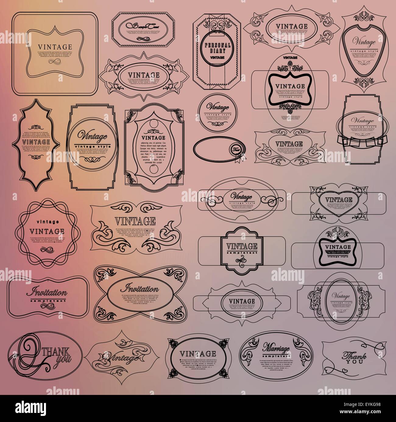 set retro vintage ribbons and label Stock Vector Image & Art - Alamy