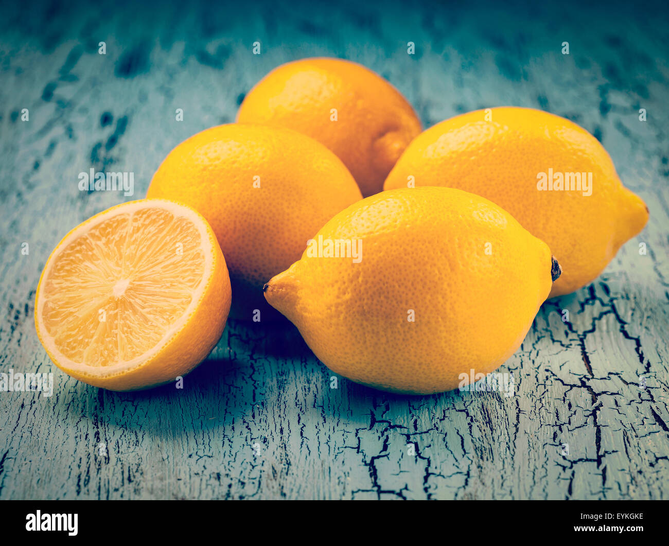 Vintage retro effect filtered hipster style image of five fresh ripe ...