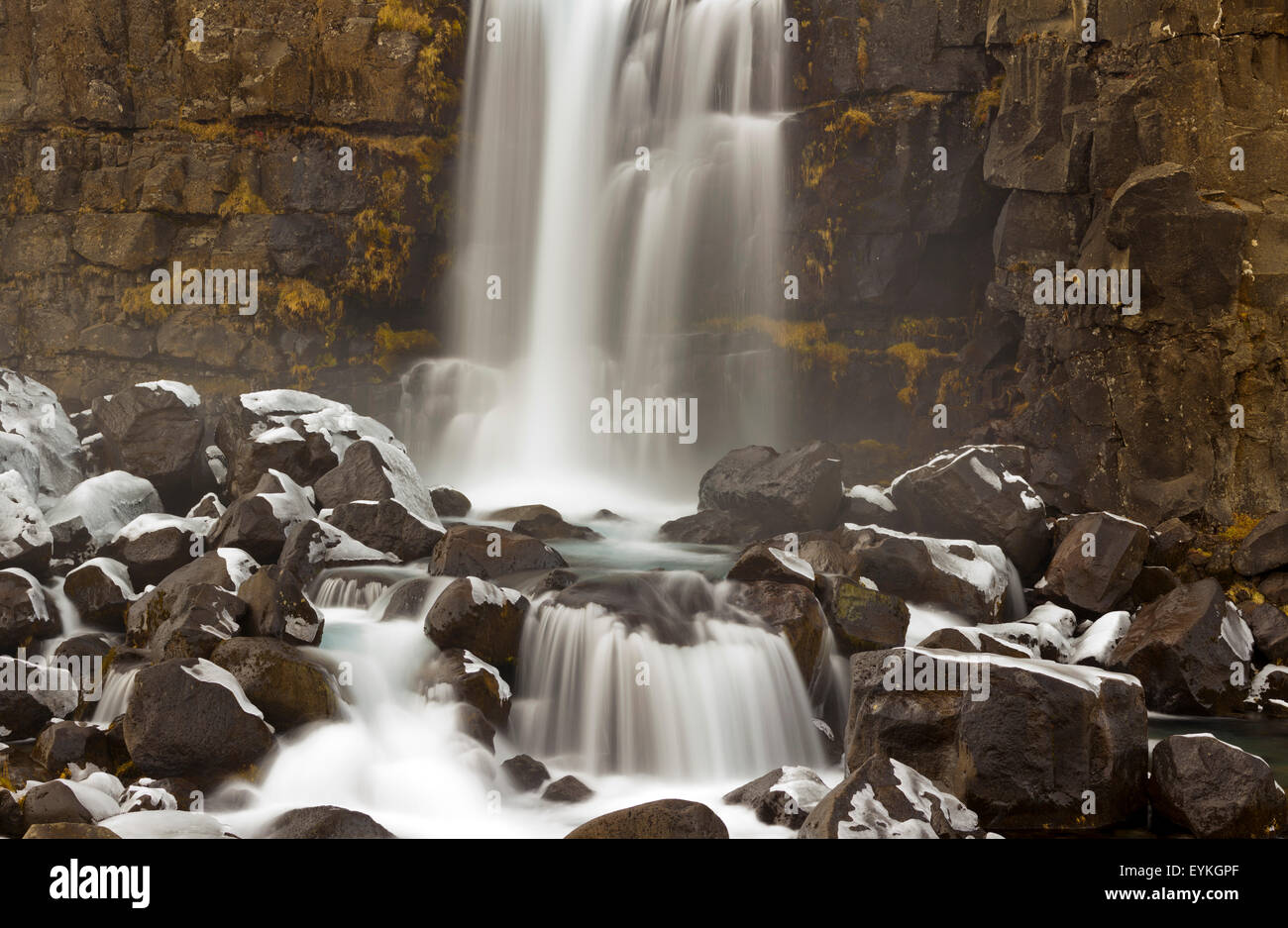 Oxarafoss, Thingvellir national park, South Iceland, Iceland Stock ...