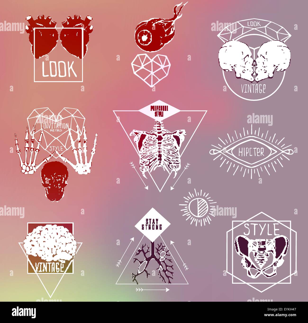 Set of Labels with human Stock Vector Image & Art - Alamy