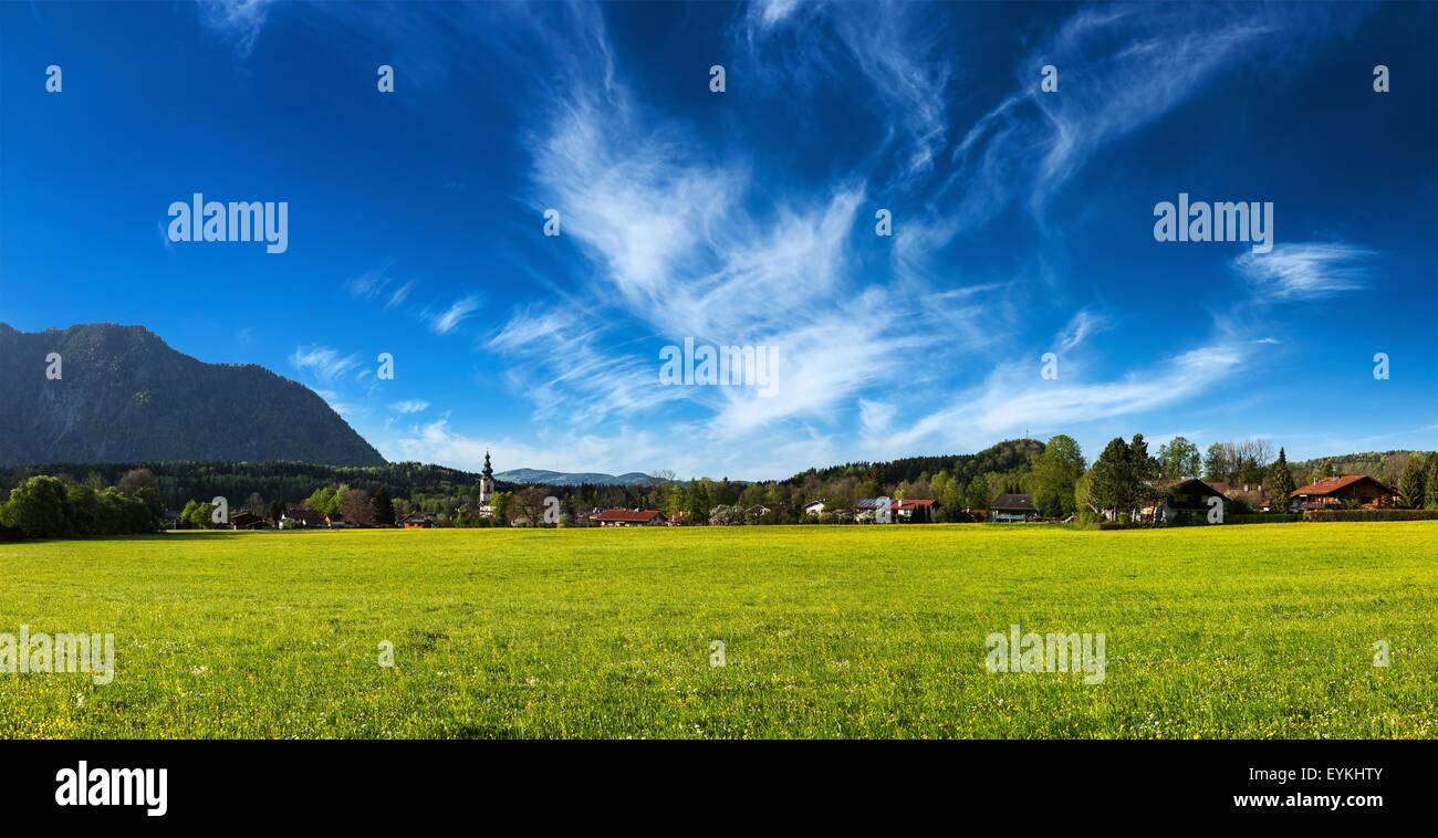 Panorama of German countryside and village. Bavaria, Germany Stock ...