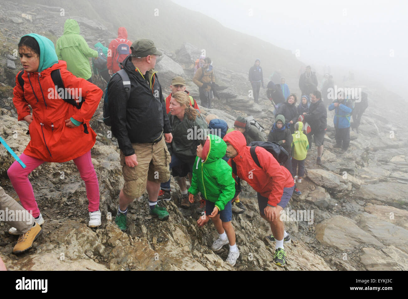 Group of friends climbing Snowdonia, Wales Stock Photo - Alamy