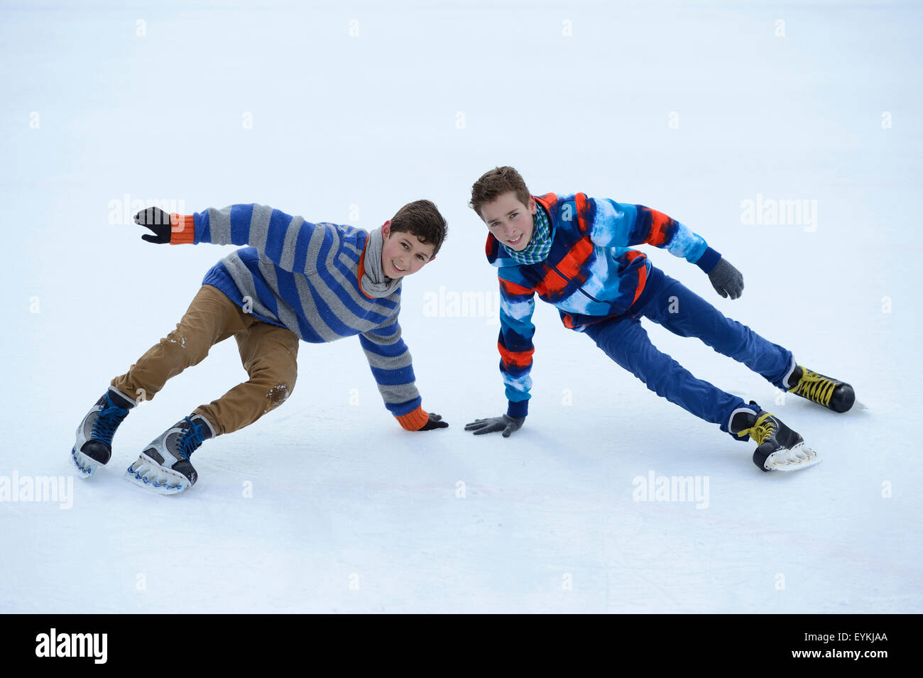 Children, skating, play, ice cover Stock Photo - Alamy