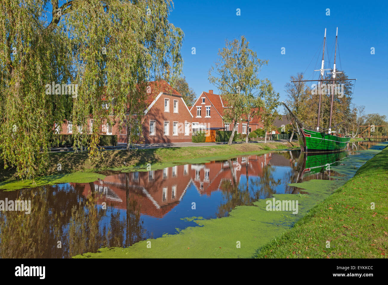 Museum ship, schooner 'Katharina von Papenburg' on the canal in castle ...