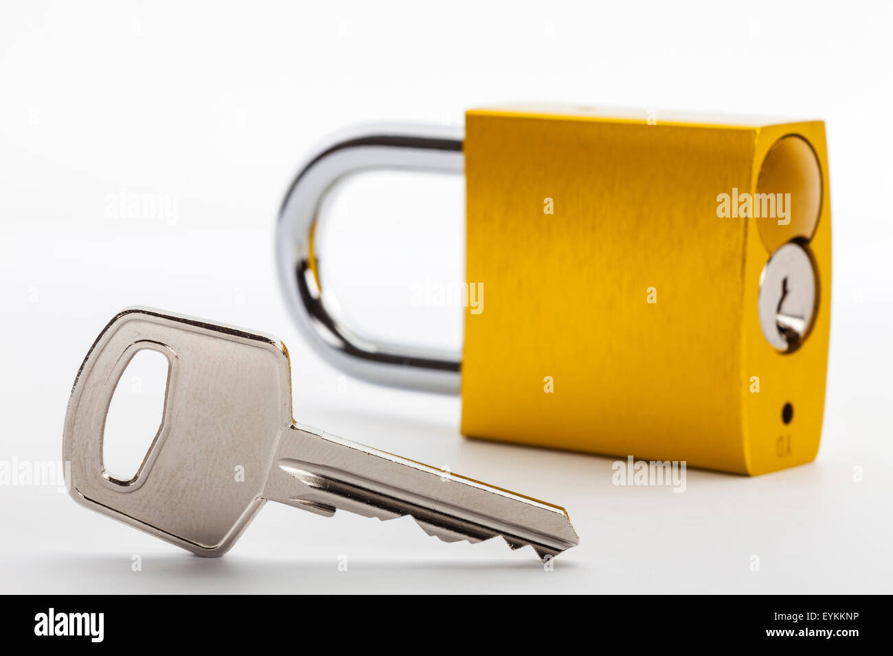 Key beside concluded padlock, symbolic picture, security Stock Photo ...