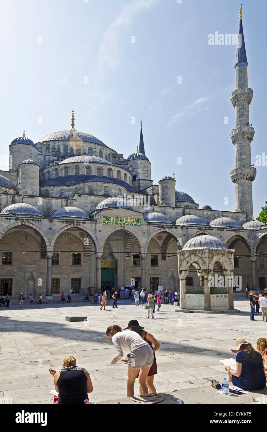 Turkey, Istanbul, court of the blue mosque Stock Photo - Alamy