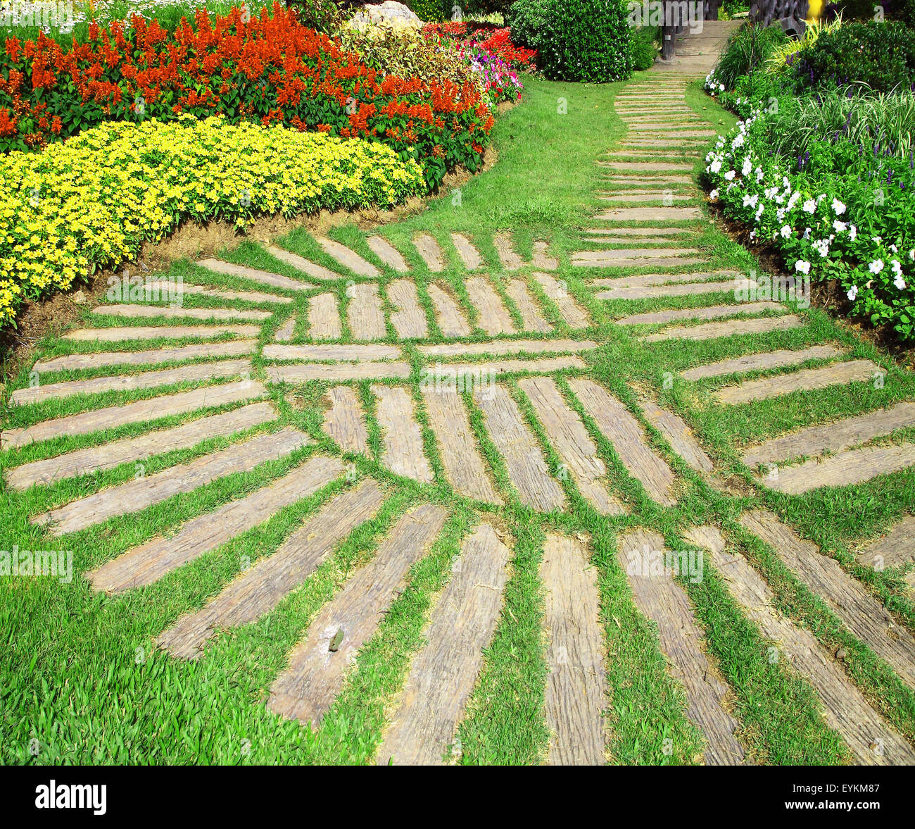 Ornamental Public Gardens and Bushes greenery and flowers Stock Photo ...
