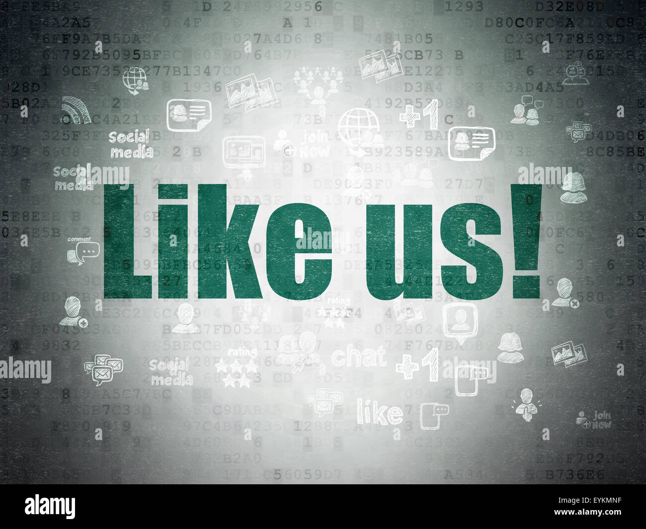 Social media concept: Like us! on Digital Paper background Stock Photo ...