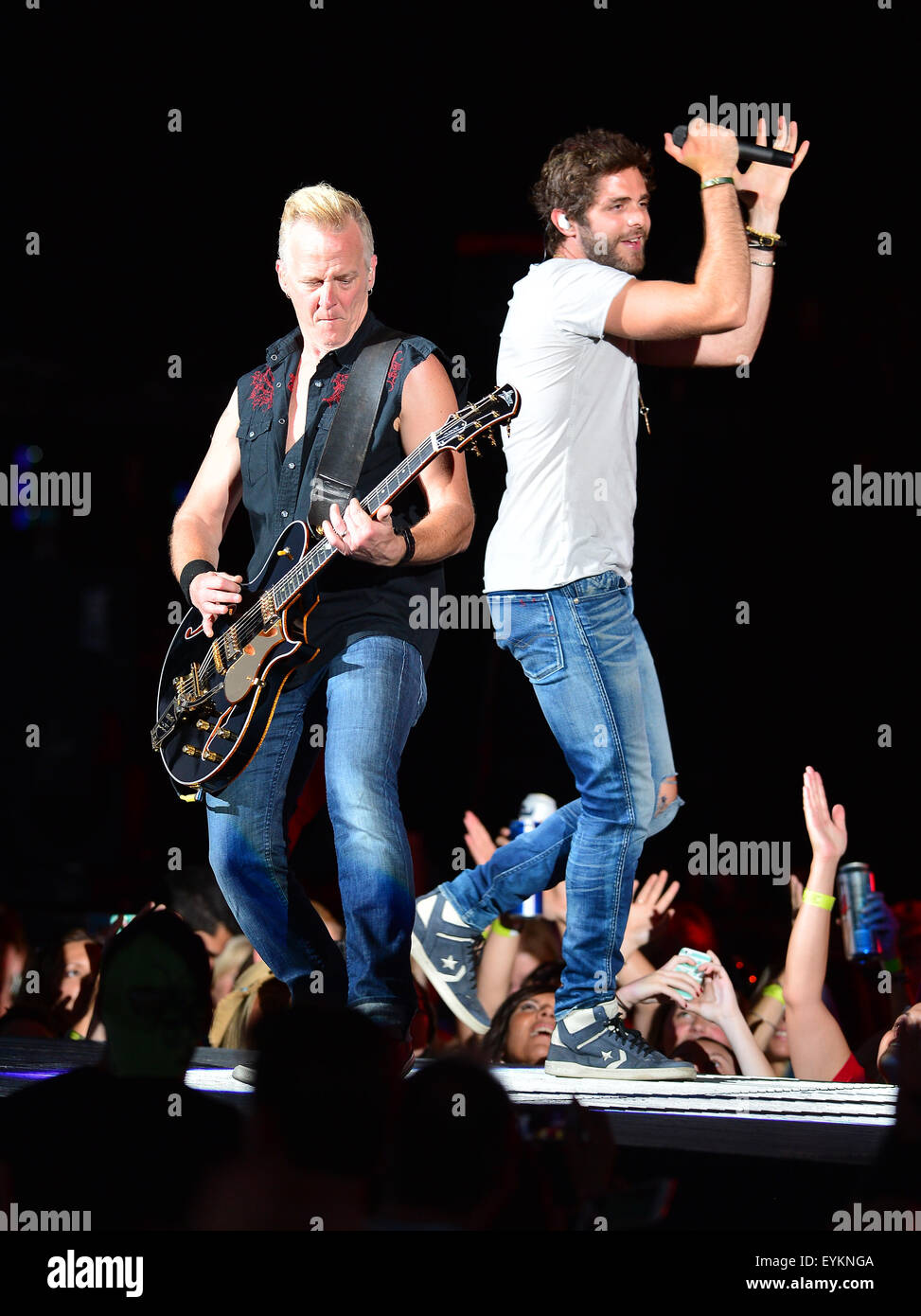 Country music star Thomas Rhett performs at the Coral Sky Amphitheatre ...