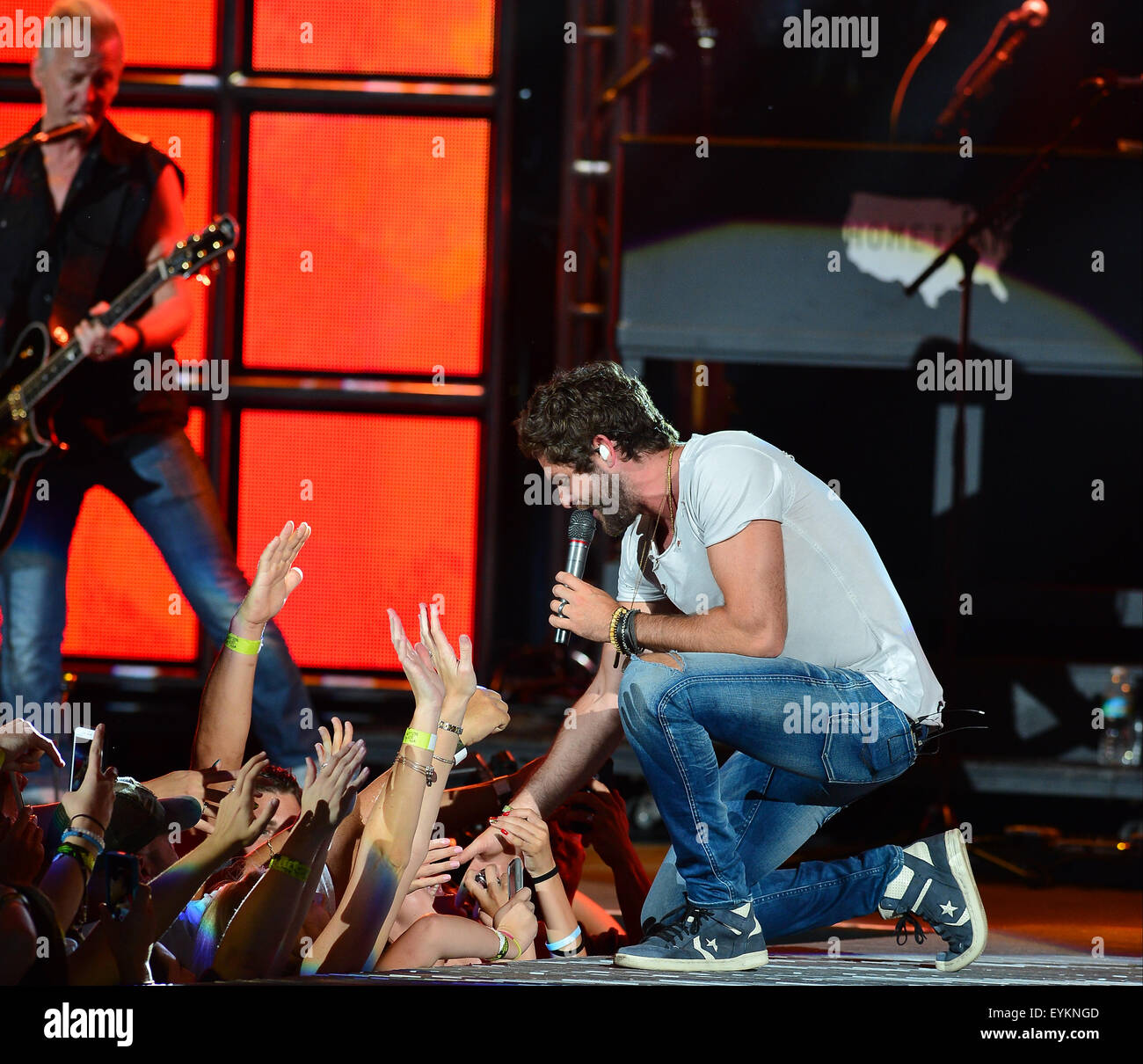 Country music star Thomas Rhett performs at the Coral Sky Amphitheatre ...
