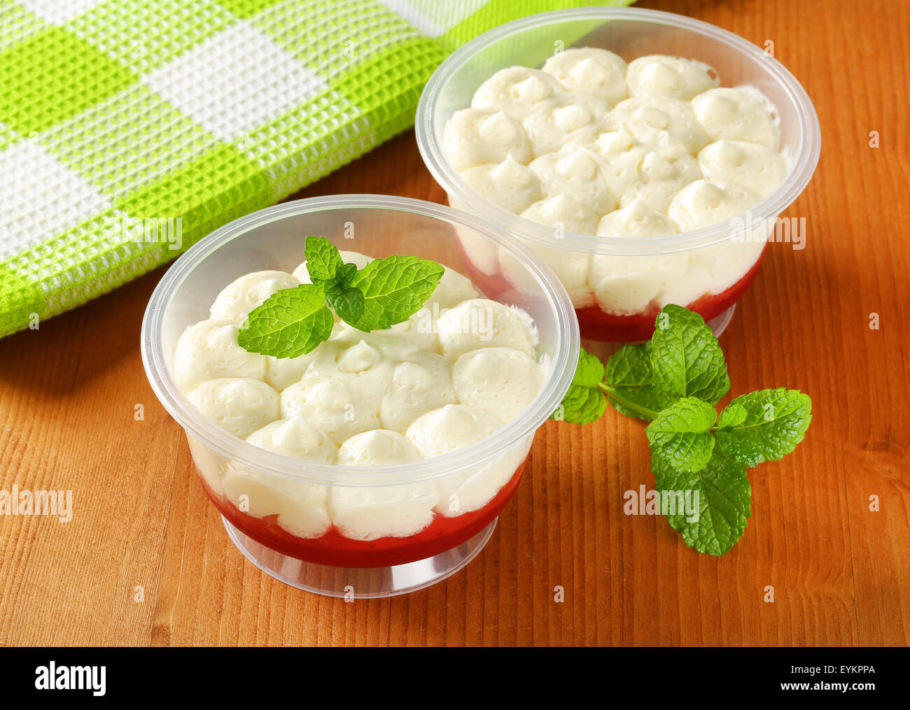 Strawberry shortcake desserts in plastic cups Stock Photo - Alamy