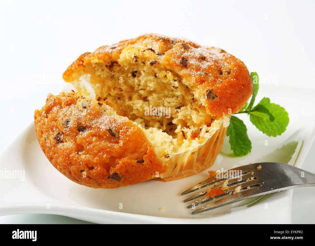 Vanilla muffin with fine chocolate flakes Stock Photo - Alamy