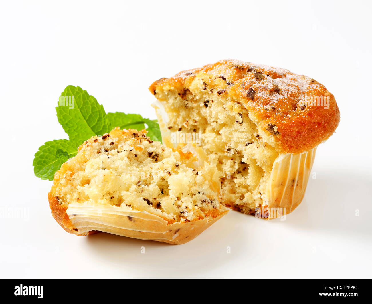 Vanilla muffin with fine chocolate flakes Stock Photo - Alamy