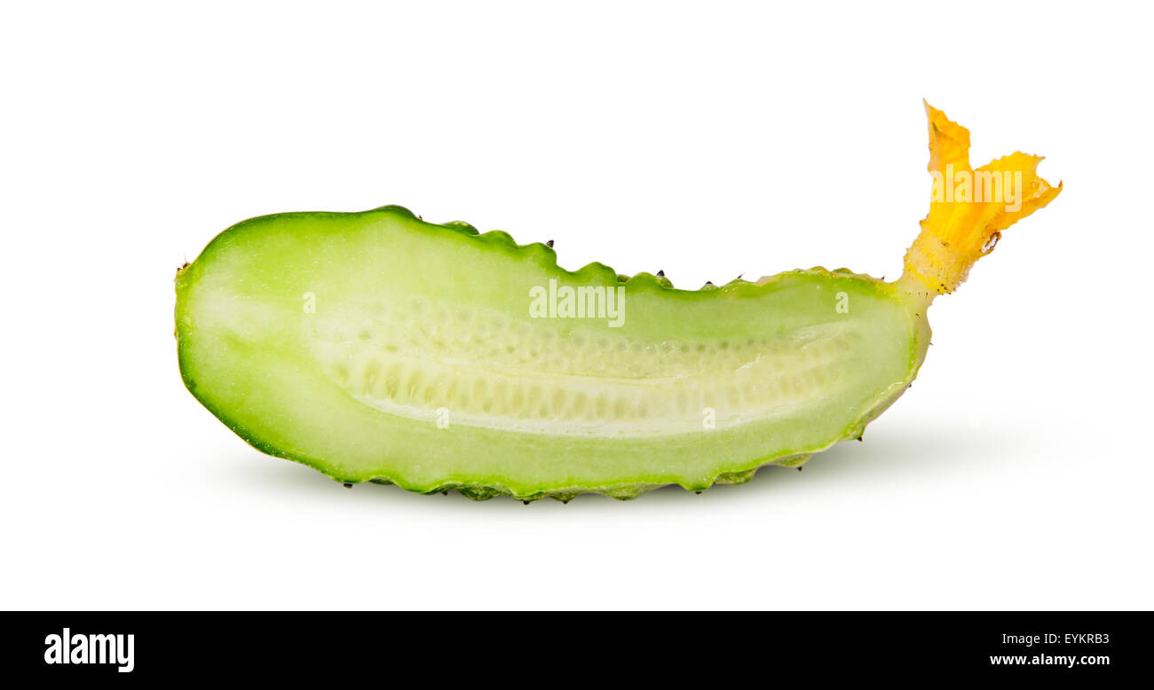 One half of cucumber isolated on white background Stock Photo - Alamy