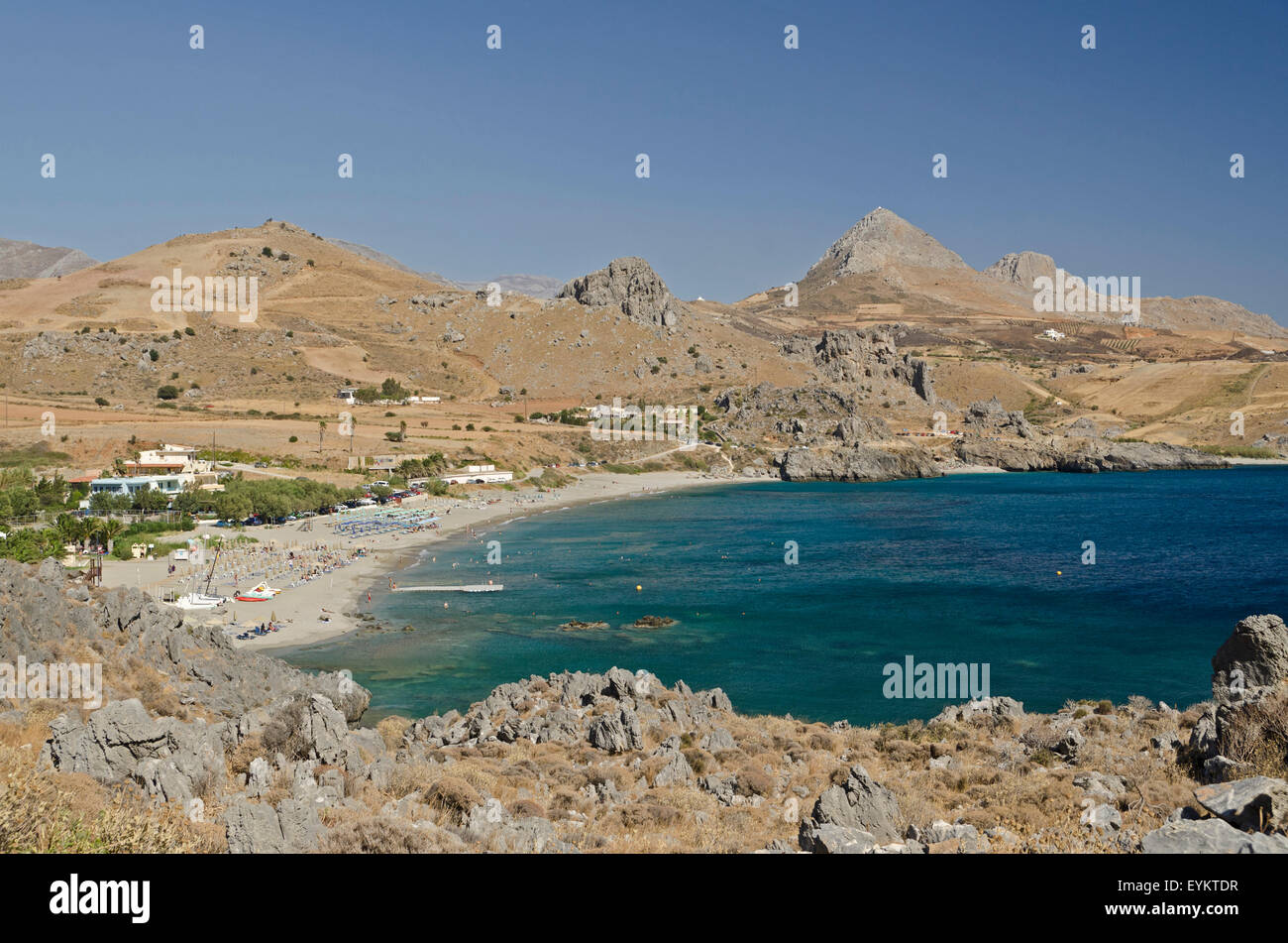 Greece, Crete, beach bay of Damnóni Stock Photo - Alamy