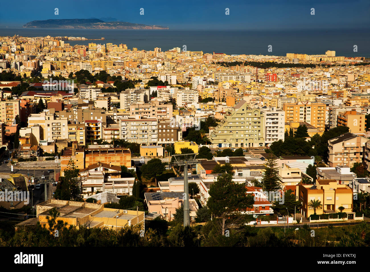 Panoramic view of the port Trapani, Sicily, Italy Stock Photo - Alamy