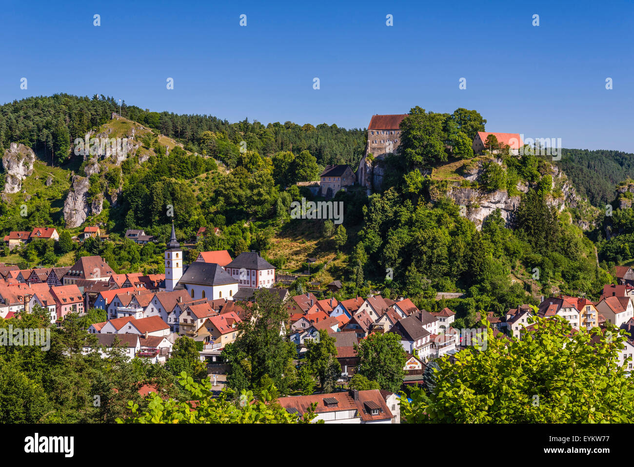 Germany, Bavaria, Upper Franconia, Frankish Switzerland, Pottenstein ...