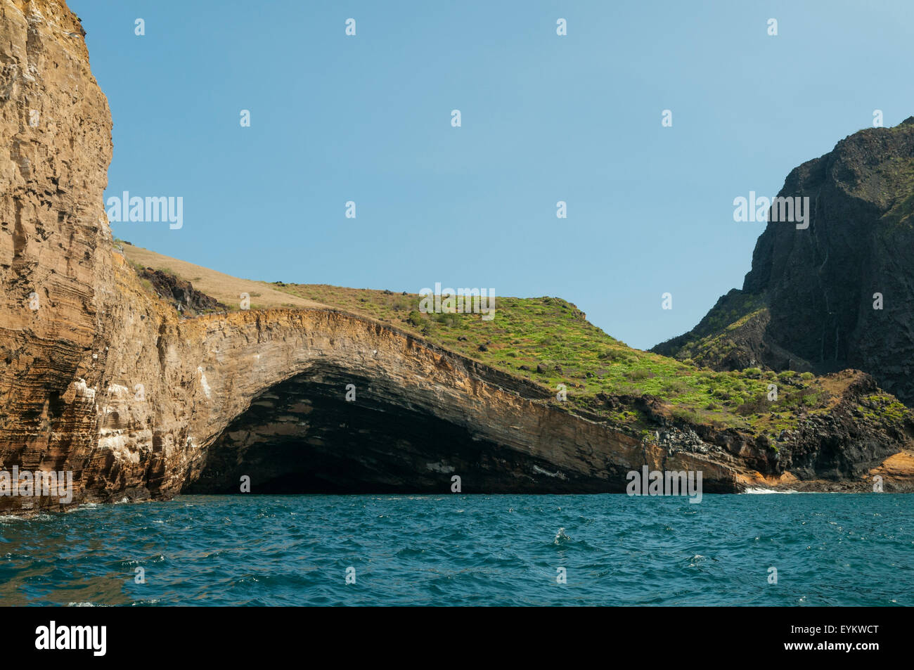 Cave at Vicente Roca, Isabela Island, Galapagos Islands, Ecuador Stock ...