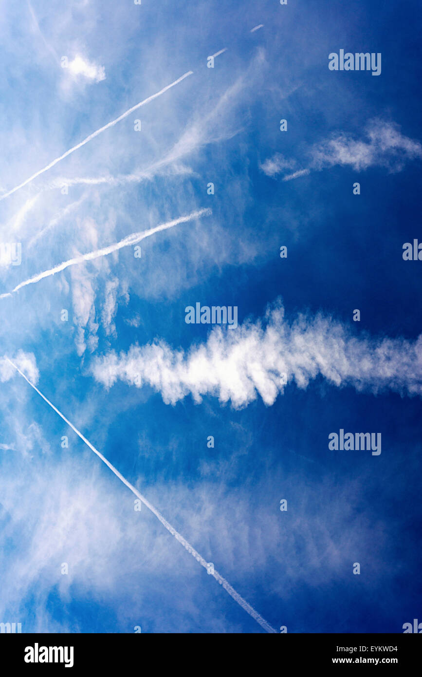 Contrails in the sky Stock Photo - Alamy