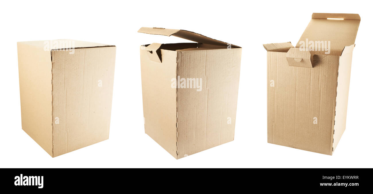 Cardboard box package isolated Stock Photo - Alamy