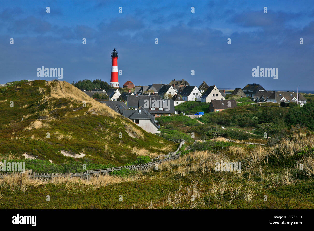 Lighthouse and houses of Hörnum on Sylt Stock Photo - Alamy