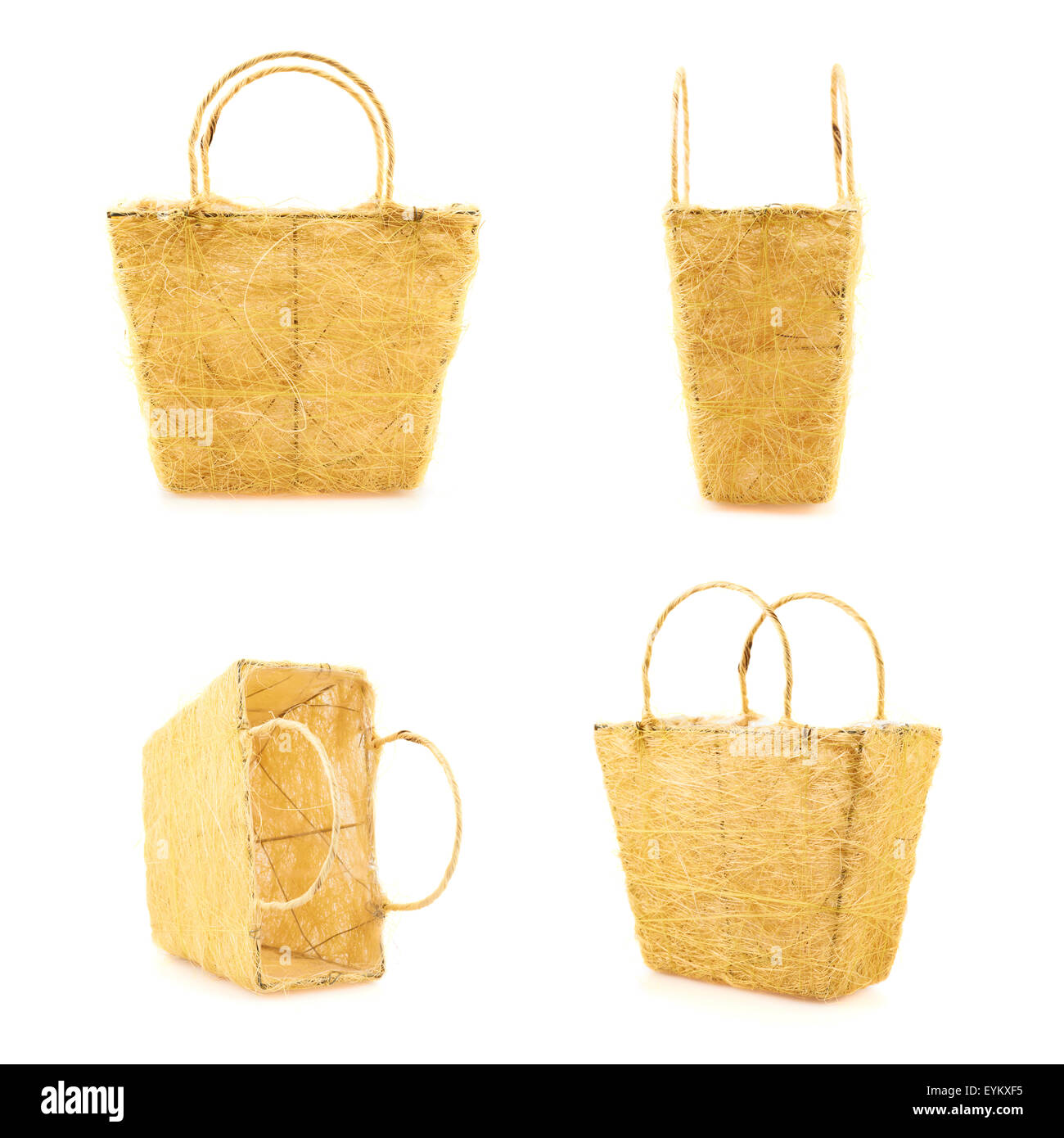 Yellow basket isolated Stock Photo - Alamy