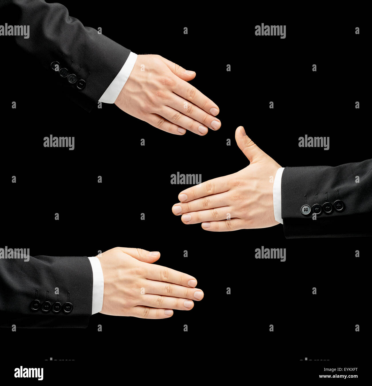 Caucasian male hand in a business suit isolated Stock Photo - Alamy