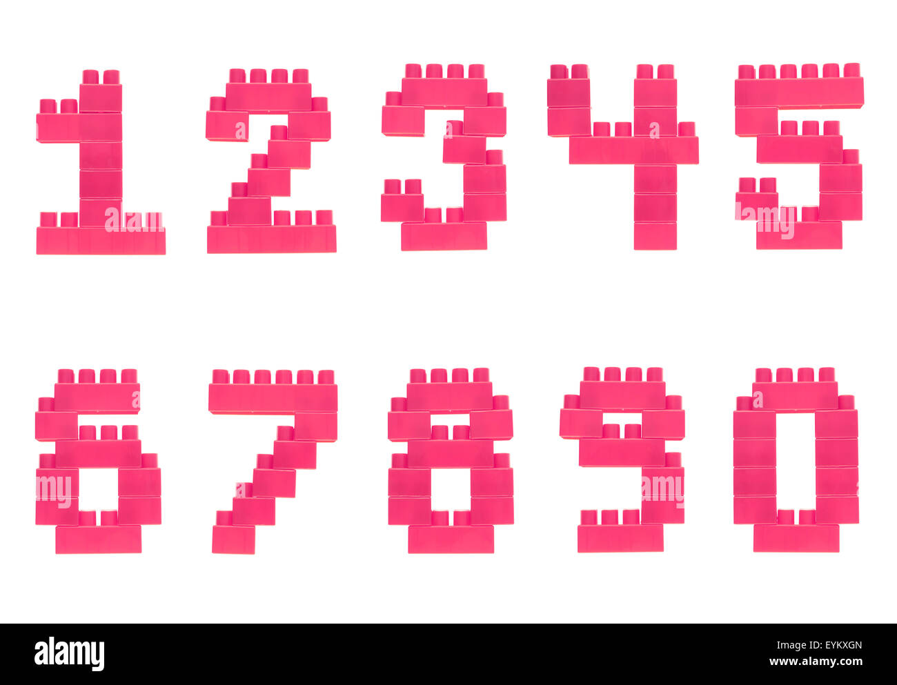 Set of numbers made of toy bricks Stock Photo - Alamy
