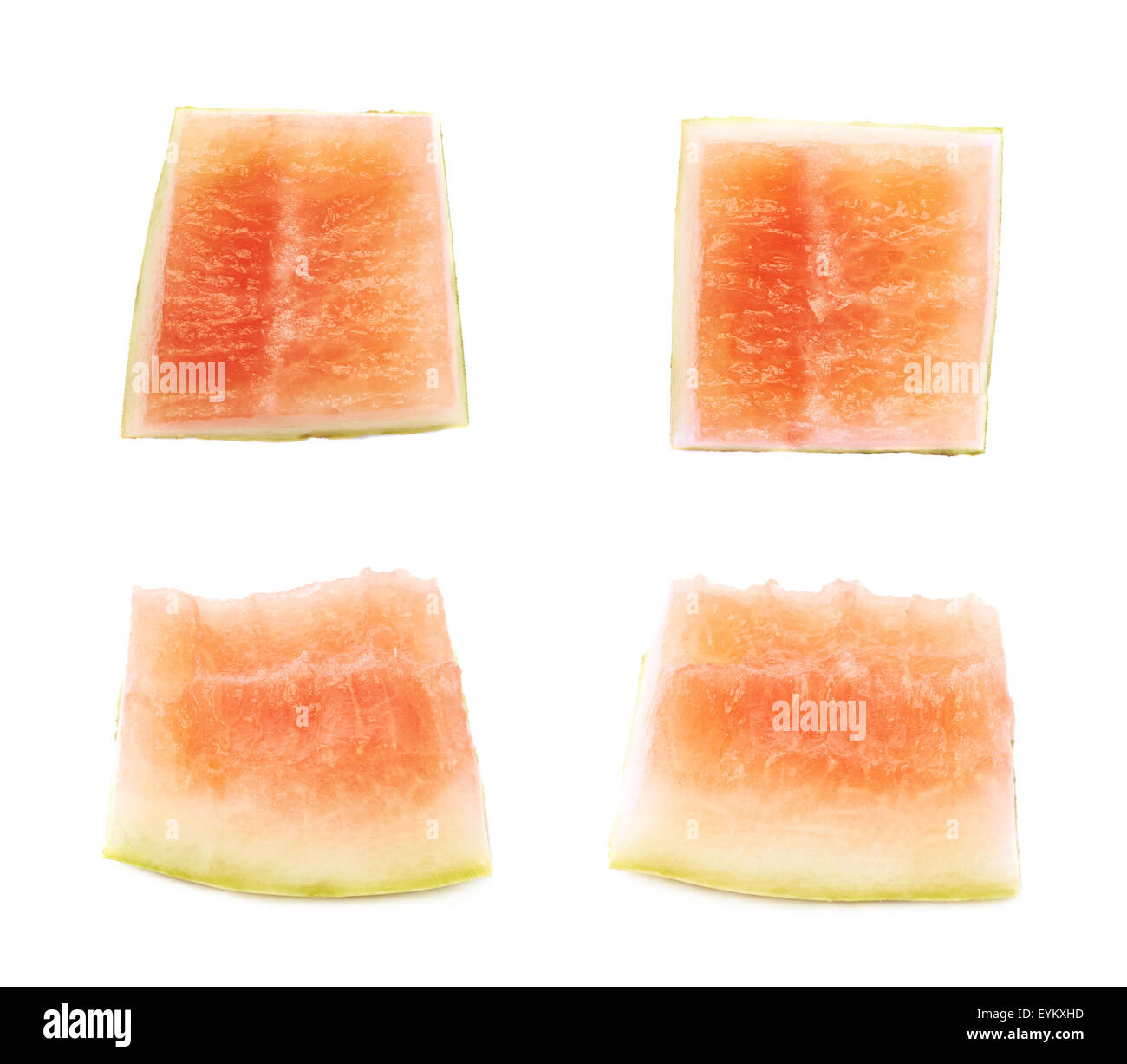 Eaten to the crust watermelon piece Stock Photo - Alamy