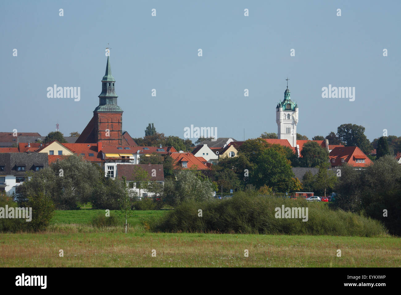 Germany, Lower Saxony, Verden in all, St.-Johanniskirche with city hall ...