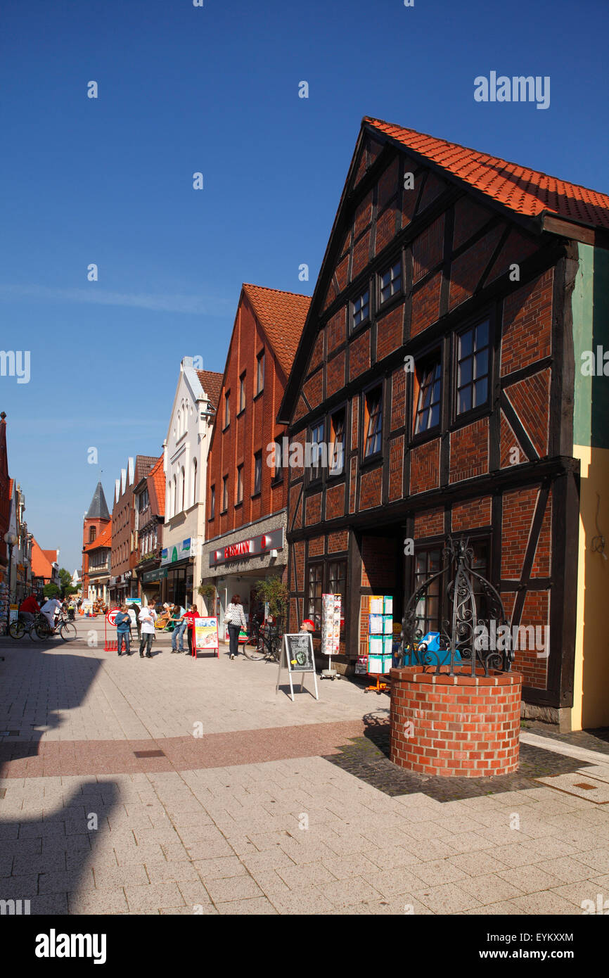 Germany, Lower Saxony, Verden in all, houses at big street Stock Photo ...