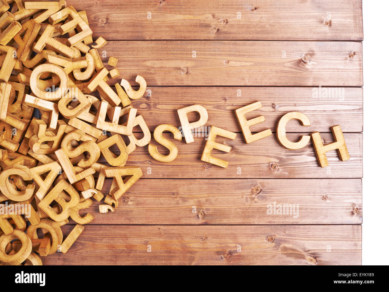 Word speech made with wooden letters Stock Photo - Alamy