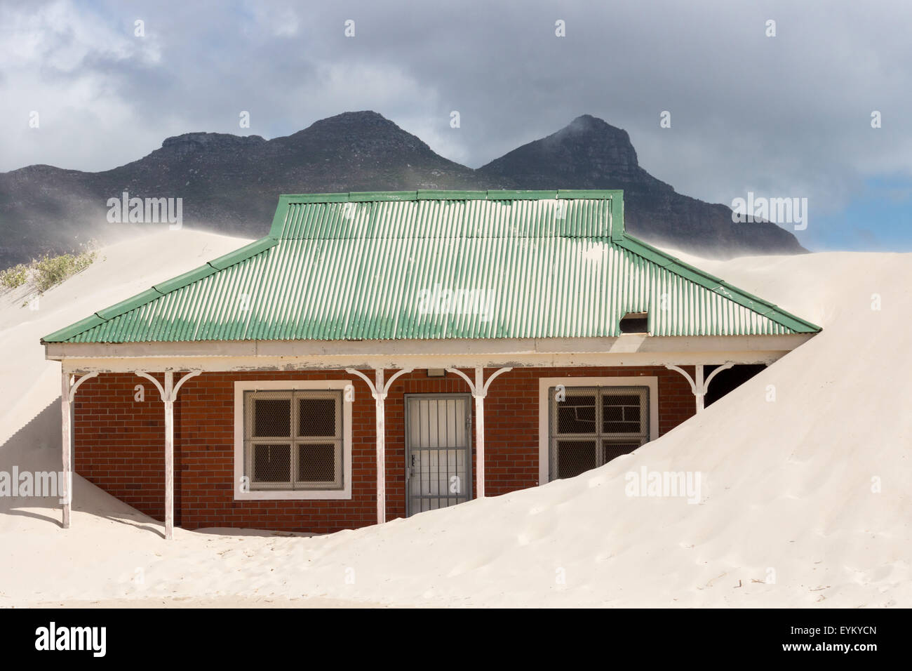 South Africa, Houtbay, in sand sinking house Stock Photo - Alamy