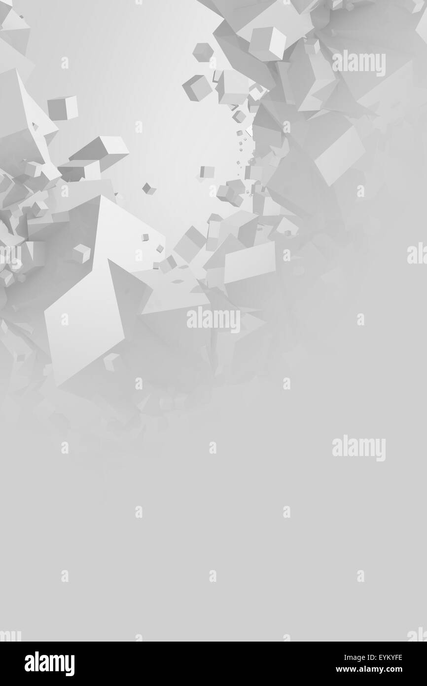 Abstract Gray Cubes Background. Cubes Explosion Concept Background ...