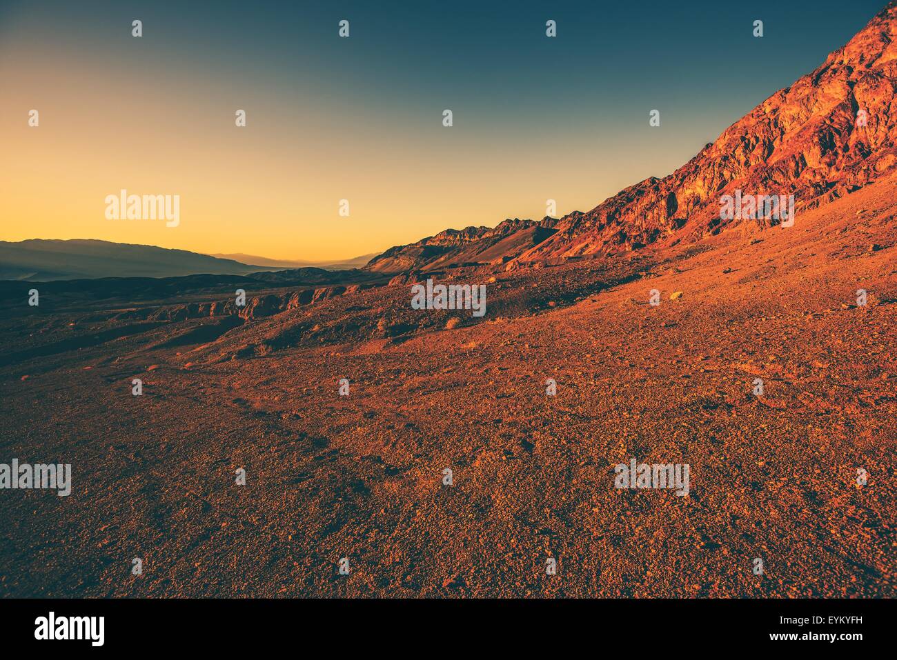 Harsh California Landscape. Death Valley Vista at Sunset. California ...