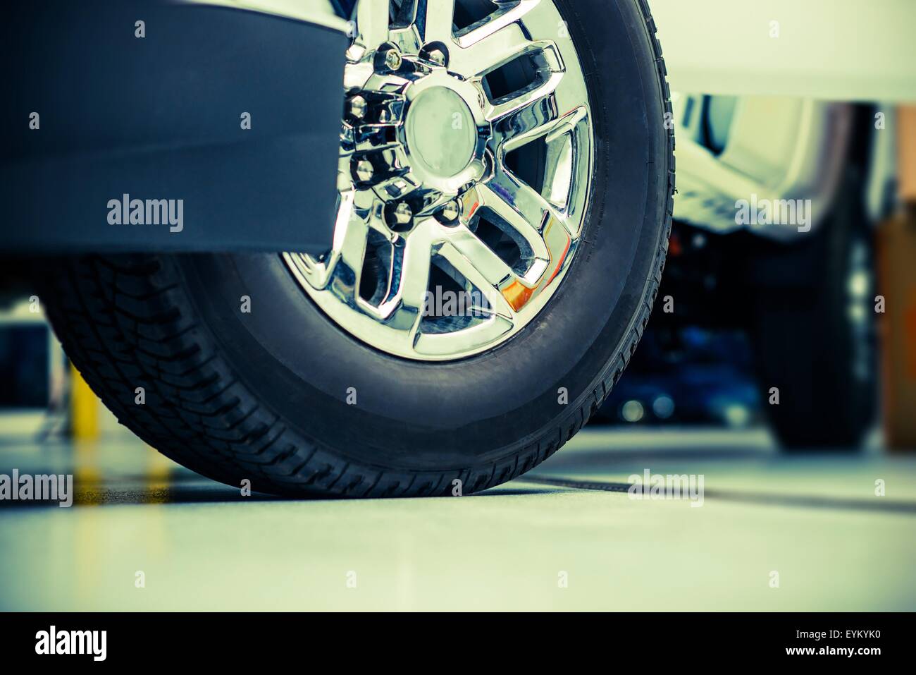 Pickup Truck Wheels and Tires Closeup Photo. Heavy Duty Truck Wheels ...