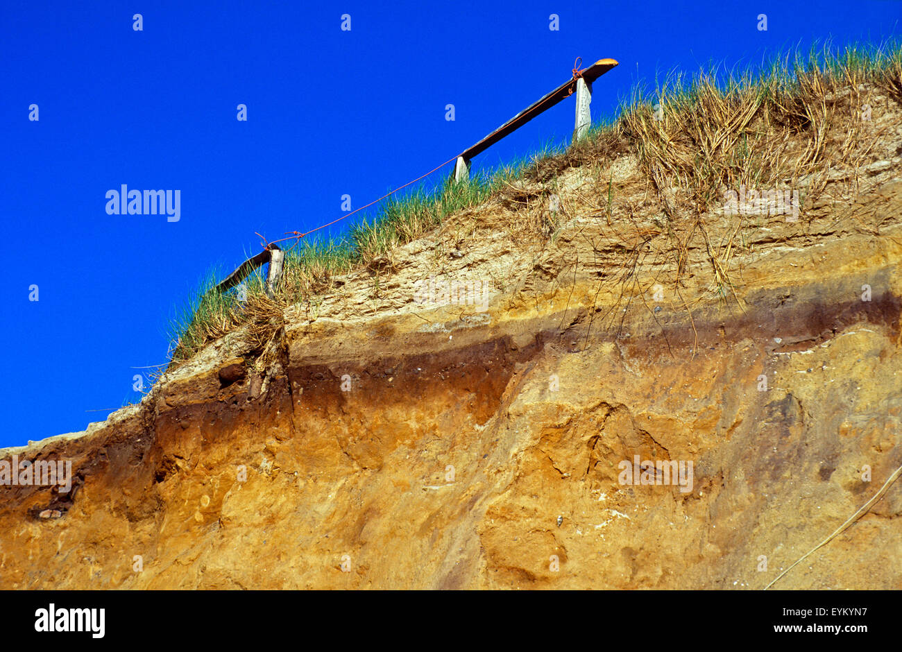 Island Sylt, Kampen, cliff with railing Stock Photo - Alamy