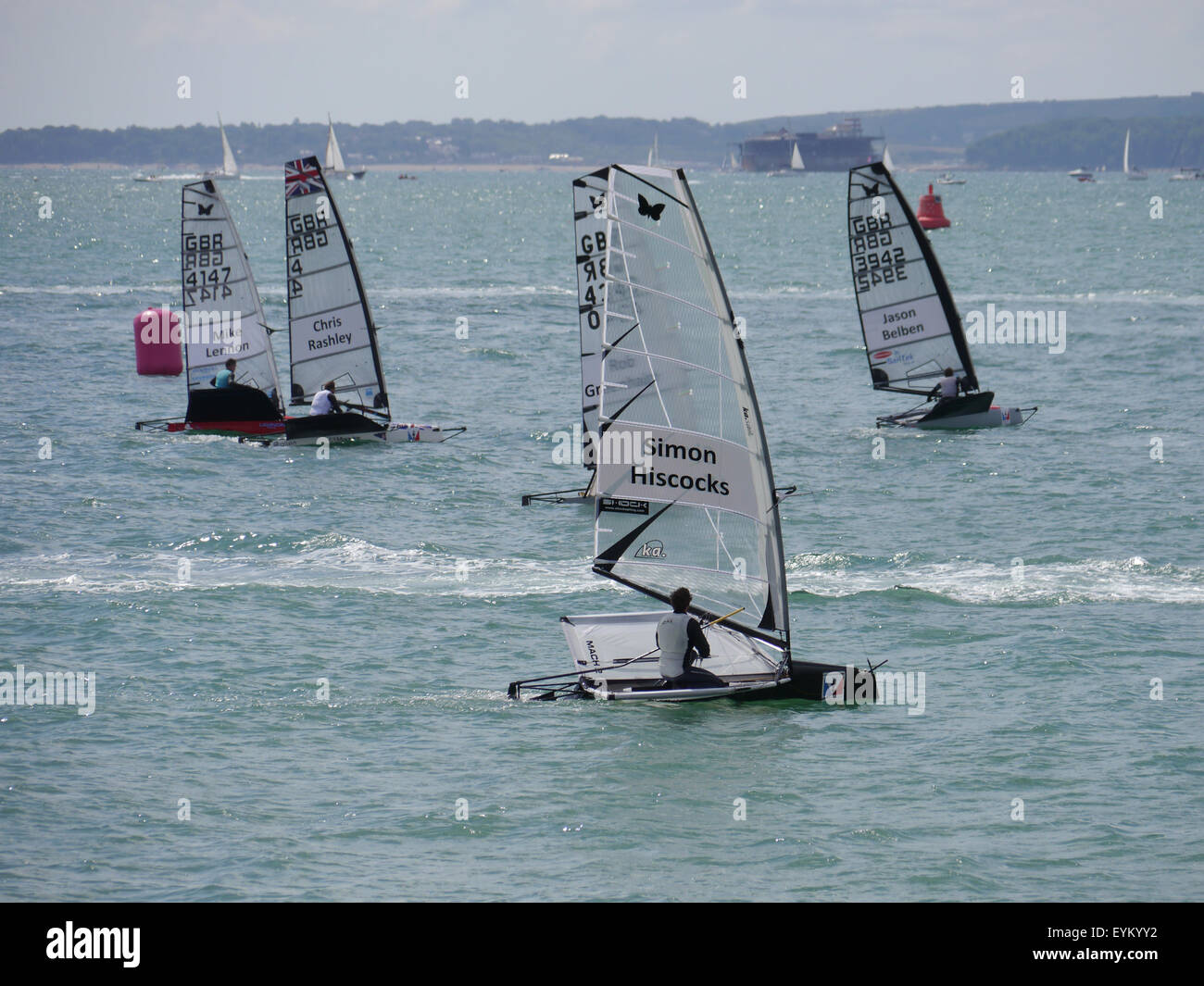Double Olympic medalist Simon Hiscocks competing in the Moth races ...