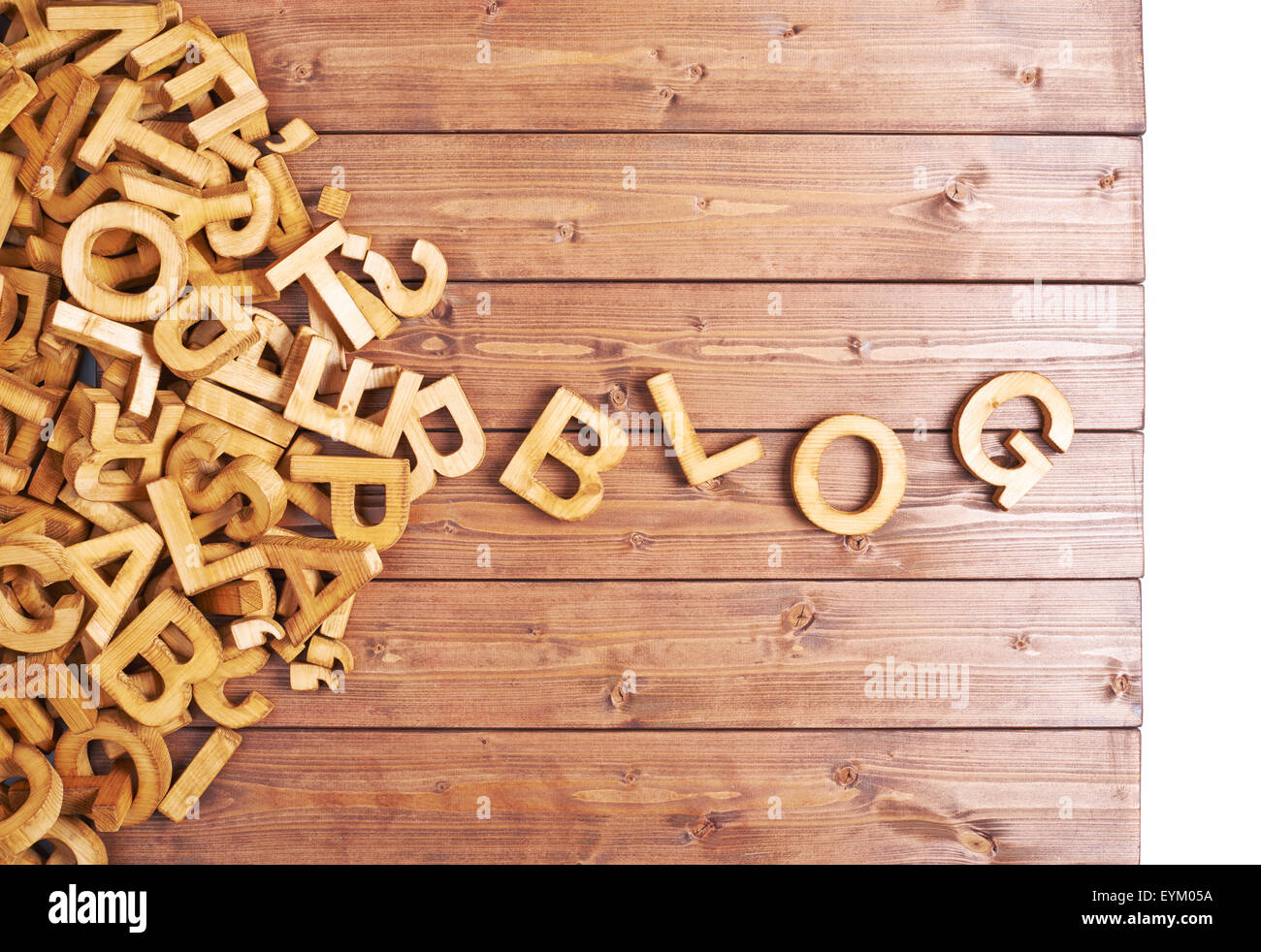 Word blog made with wooden letters Stock Photo - Alamy