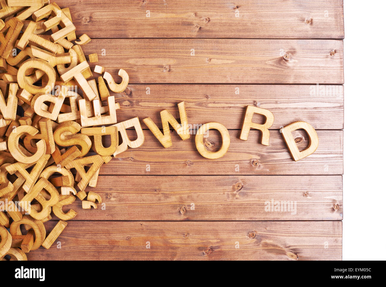 Word word made with wooden letters Stock Photo - Alamy