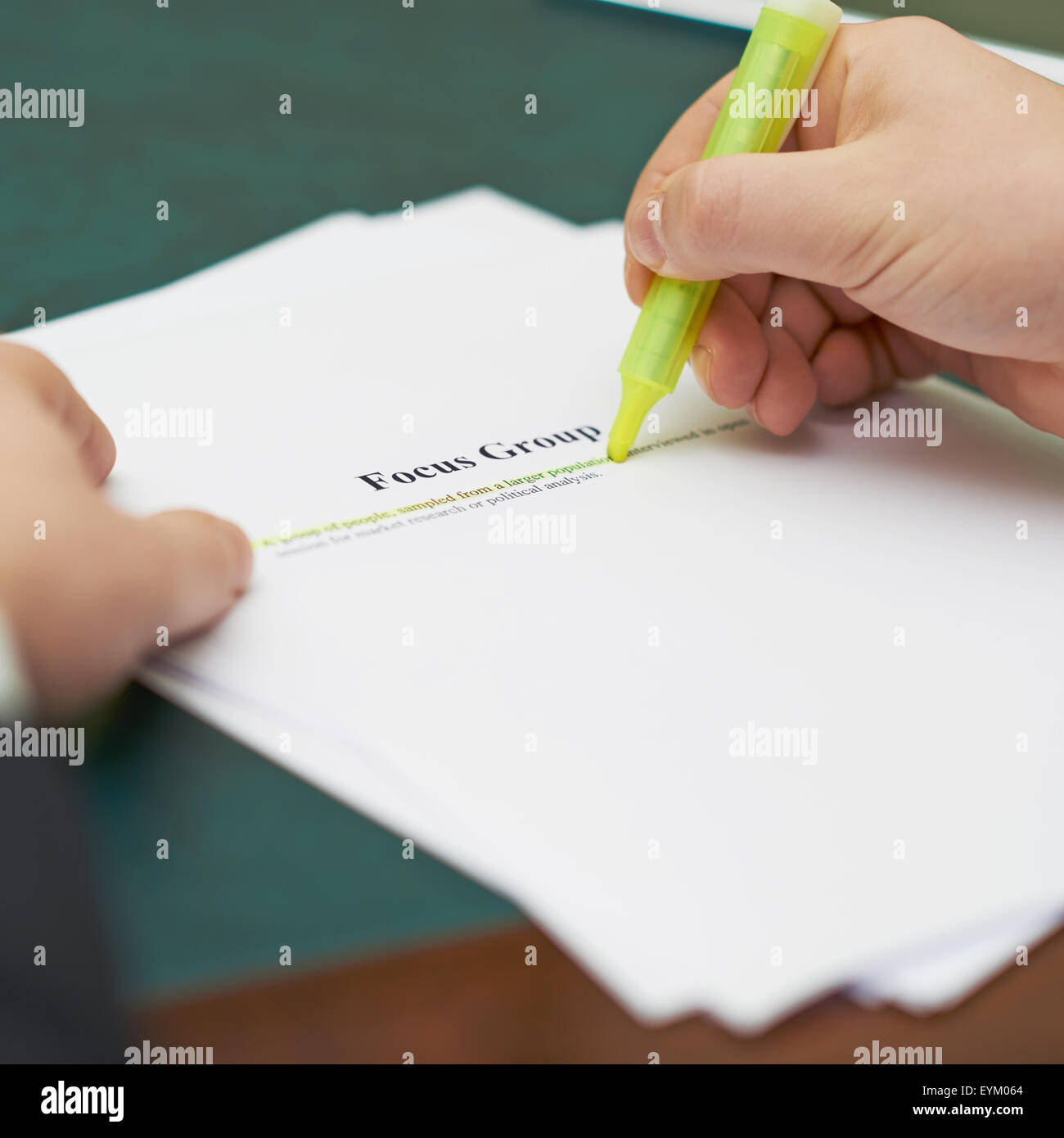 Marking words in a focus group definition Stock Photo - Alamy