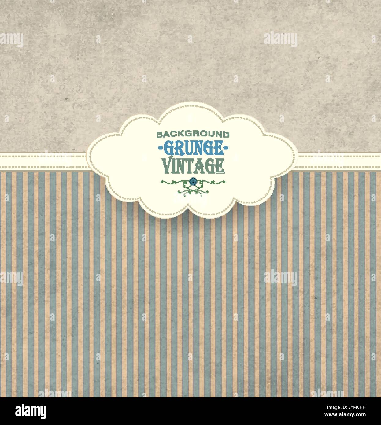 Vintage Frame With Cloud Grunge Striped Background And Title ...