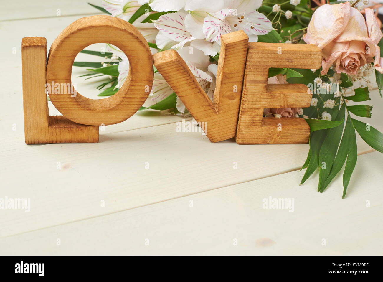 Word Love composition Stock Photo - Alamy