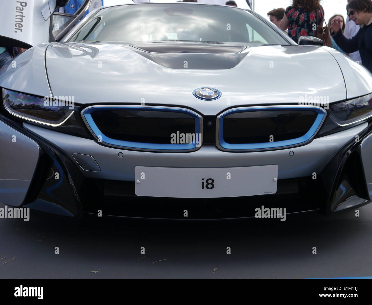 The BMW i8 hybrid supercar on display at a motor show Stock Photo - Alamy