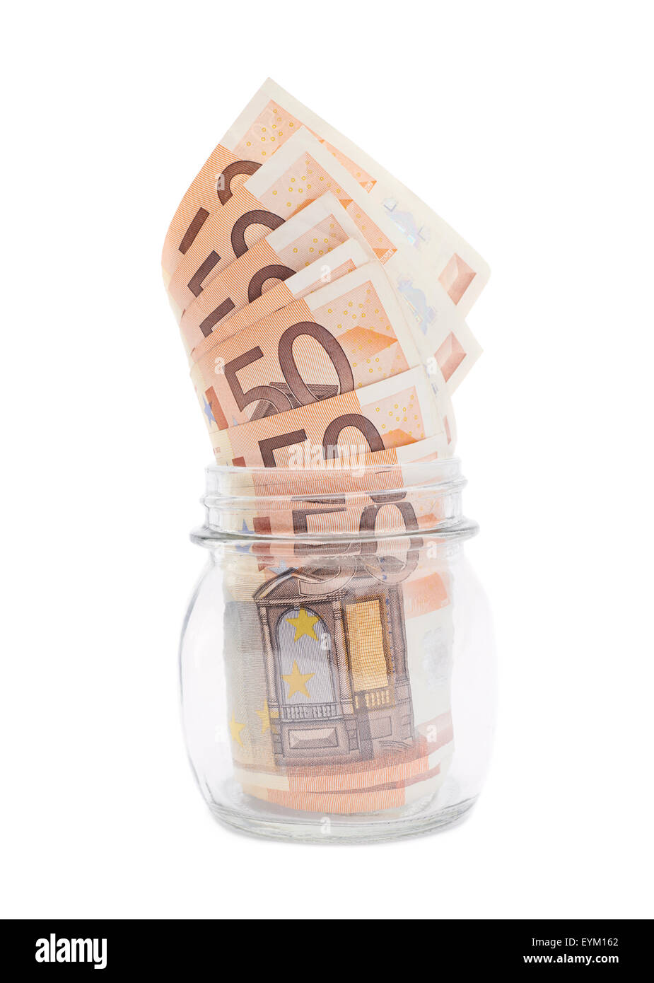 Multiple bank notes in a jar Stock Photo - Alamy