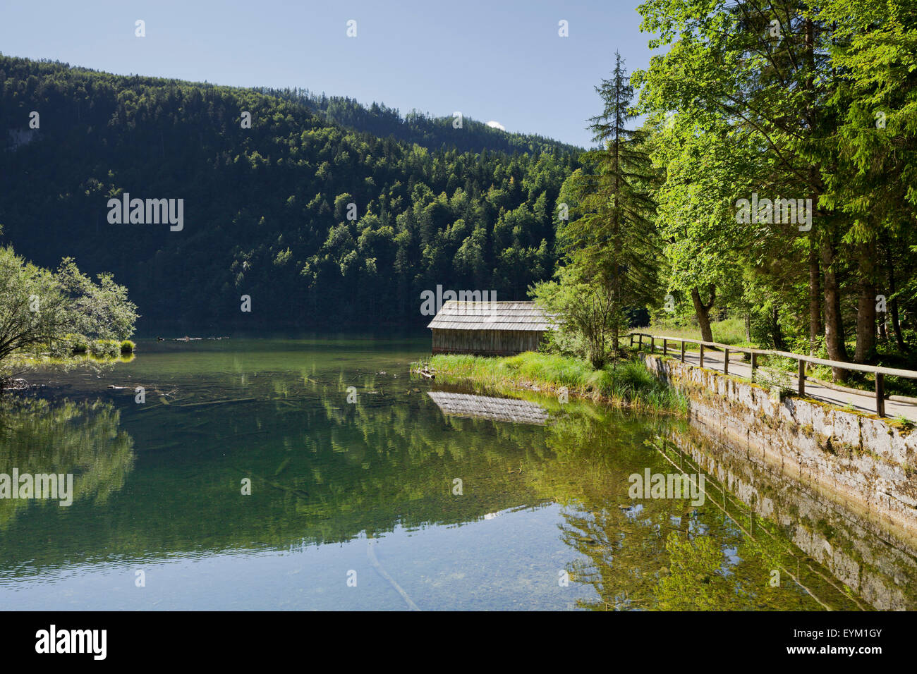 Boathouse, Lake Toplitz, 'Salzkammergut' (resort area), Styria, Austria ...