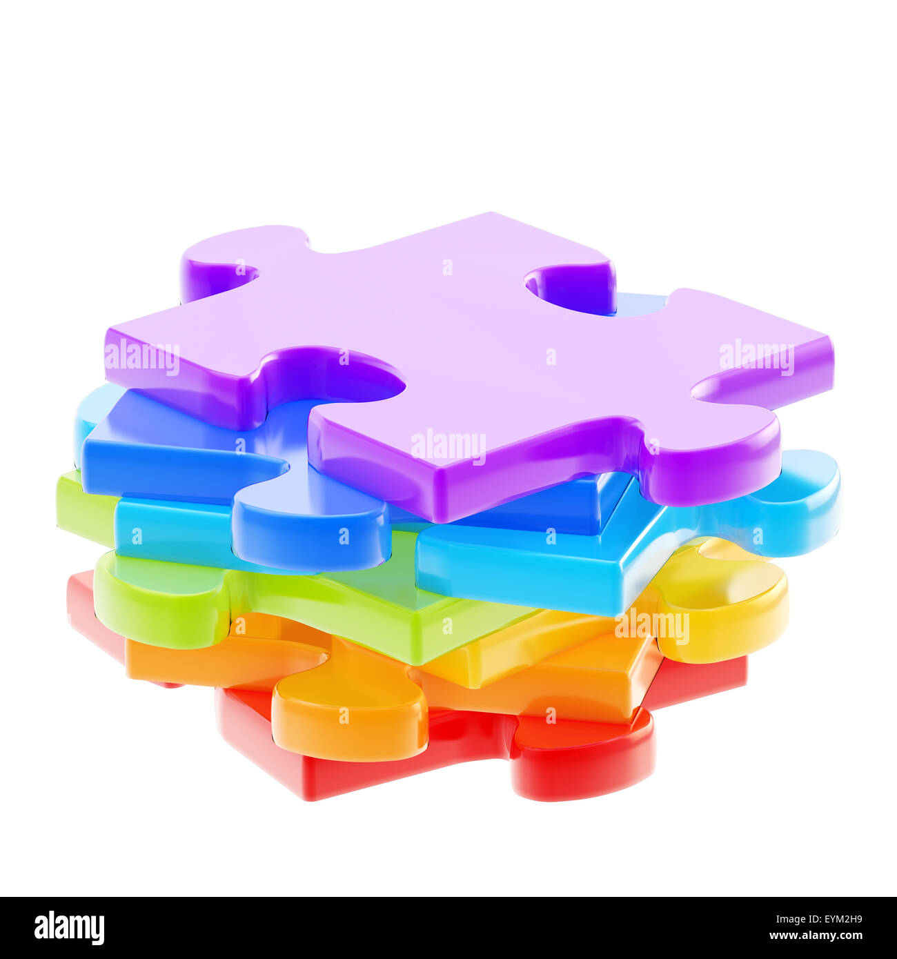 Stack of a puzzle pieces isolated Stock Photo - Alamy