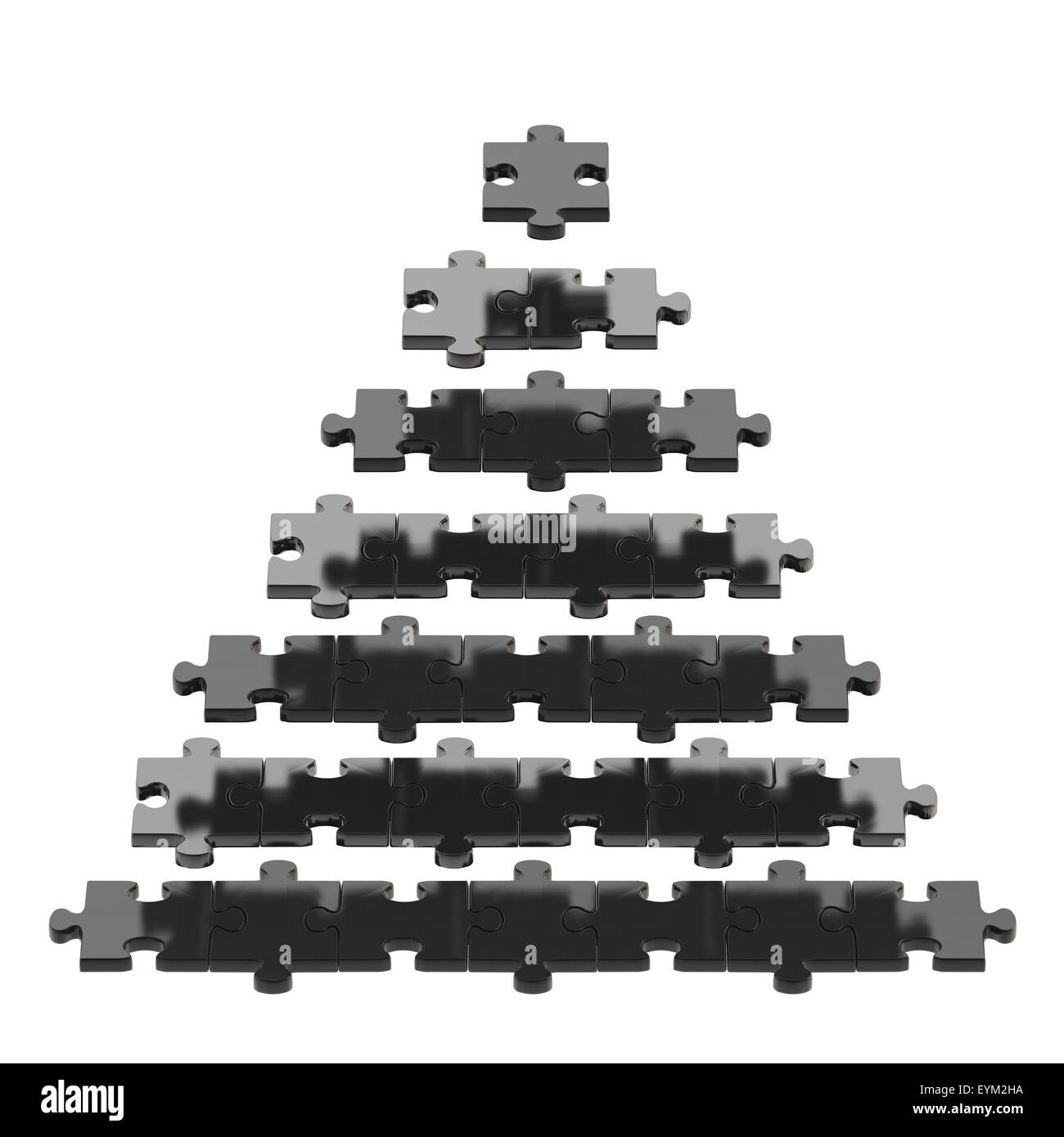 Pyramid made of puzzle pieces isolated Stock Photo - Alamy